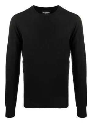 Emporio Armani Crew Neck Fitted Sweater - Black