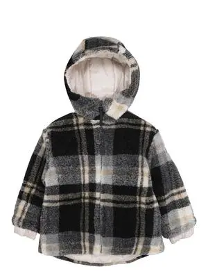 IL GUFO Hooded Plaid Jacket - Black