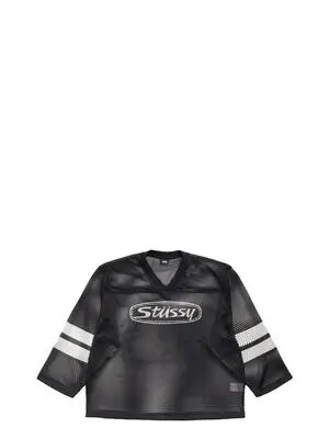 StÜssy V-neck Mesh Top With Striped Sleeves - Is