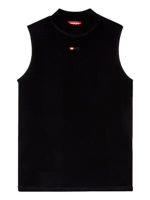 DIESEL® Mock Neck Ribbed Tank Top - Black