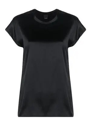 Pinko Crewneck Satin T-shirt - Black