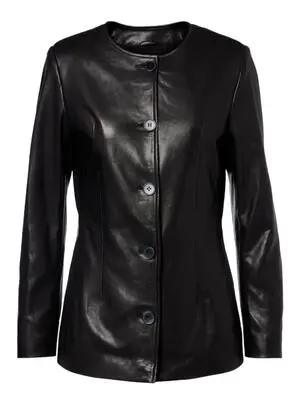 NOUR HAMMOUR Nour Hammour Leather Jacket With Button Closure