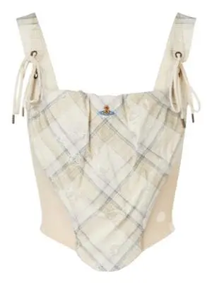 VIVIENNE WESTWOOD Puppy Tartan Corset Top - Nude