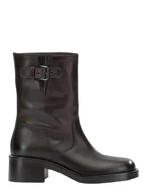 STRATEGIA Round Toe Ankle Boots With Buckle Detail - Brown