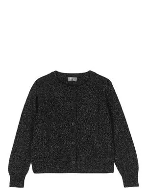 IL GUFO Two-tone Lurex-knit Cardigan - Black