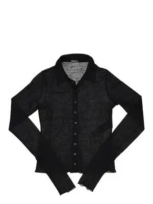 ANN DEMEULEMEESTER Slim-fit Wool Shirt - Black