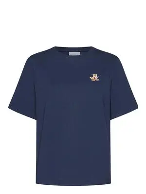 Maison Kitsuné Speedy Fox Patch Crewneck T-shirt - Blue