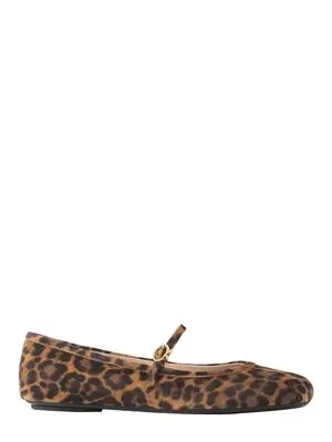 GIANVITO ROSSI Gianvito Rossi Carla Leopard-Print Ballerina Flats Brown