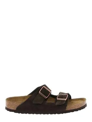 BIRKENSTOCK Double Soft Footbed Sandals With Embossed Logo Buckles - Black