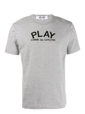 Play Comme Des Garcon Logo-print Heart-print T-shirt - Gray