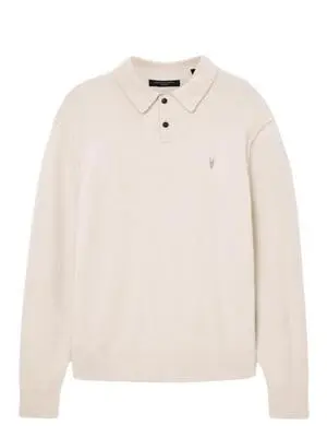 ALLSAINTS Knitted Polo Shirt - Cloudy White