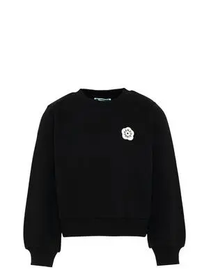Kenzo Floral Appliqué Crewneck Sweatshirt - Black