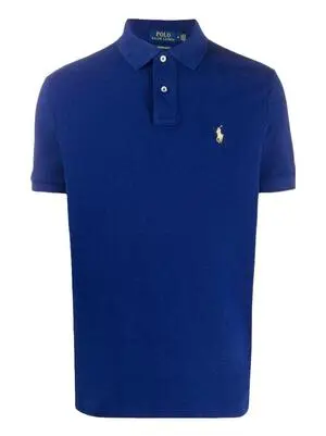 Polo Ralph Lauren Polo Ralph Lauren Logo Embroidered Short-Sleeved Polo Shirt Blue