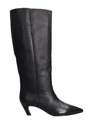 Ash Pointed Toe Stiletto Heel Boots - Black