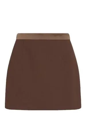 Marella Envers Satin Mini Skirt - Brown
