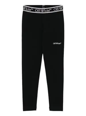 Off-White Logo-waistband Leggings - Black