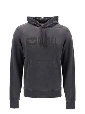 DIESEL® Organic Cotton Logo Print Hoodie - Black