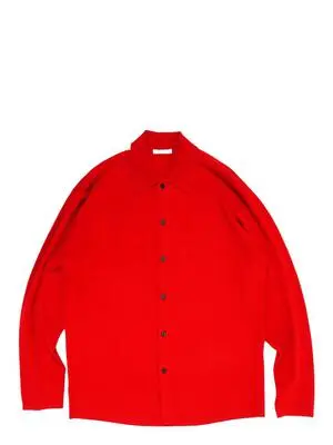 Auralee Long-sleeved Collared Sweater With Button Closure - Red
