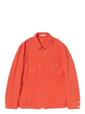Auralee Long Sleeve Collared Jacket With Pockets - Red