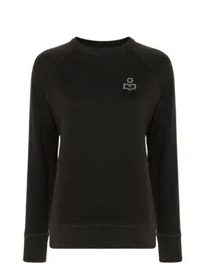 Isabel Marant Étoile Logo Embellished Crewneck Sweatshirt - Black