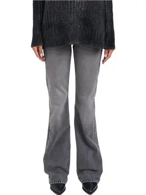 HAIKURE Five-pocket Flared Denim Trousers - Black