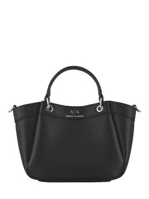 Armani Exchange Grained Texture Tote Bag - Black