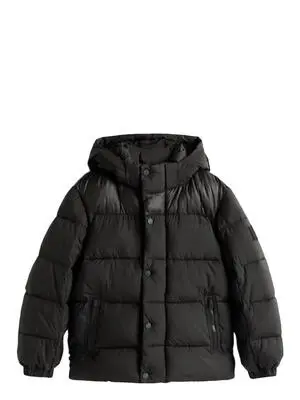 Tommy Hilfiger Hooded Long-sleeve Puffer Jacket - Black