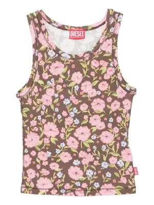DIESEL® Floral Print Sleeveless Top - Brown