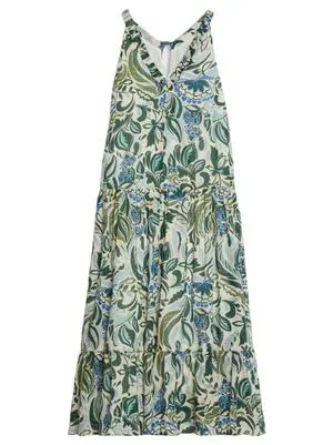 IBLUES IBlues Sleeveless Floral Print V-Neck Maxi Dress