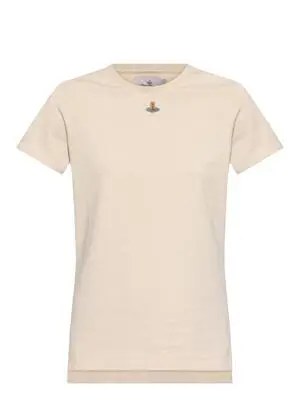 VIVIENNE WESTWOOD Orb Logo Embroidered Crewneck T-shirt - Cream