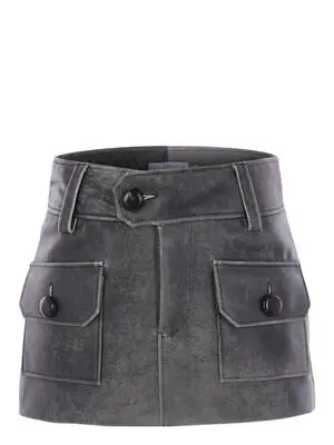 Vaquera Vintage-effect Low-waist Skirt - Grey