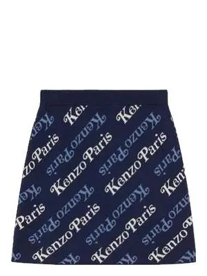 Kenzo All-over Logo Knitted Mini Skirt - Black