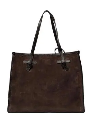 GIANNI CHIARINI Marcella Knotted Suede Tote Bag - Brown