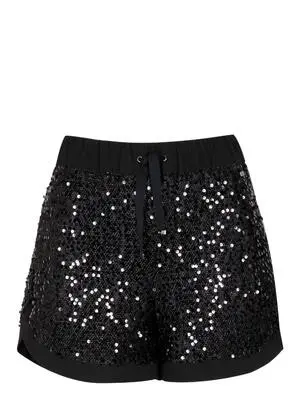 Herno Sequined Drawstring Shorts - Black