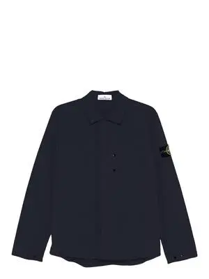 Stone Island Long-sleeved Jacket With Compass Patch - Blue