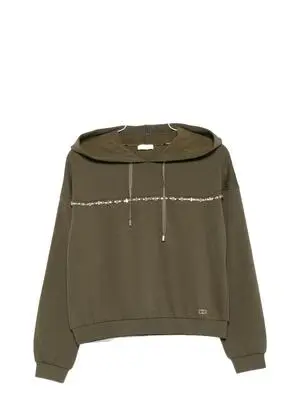 Liu Jo Embellished Band Hoodie - Brown