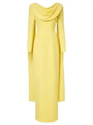 EMILIA WICKSTEAD Zaira Draped Crepe Gown - Yellow