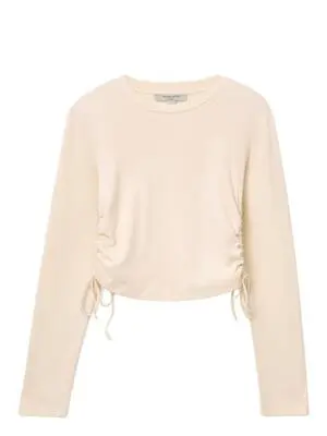 ALLSAINTS Sonny Ruched Crewneck Top - White