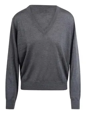 LOULOU STUDIO V-neck Sweater With Ribbed Details - Black
