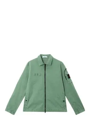 Stone Island Overshirt With Zip Fastening - Mint