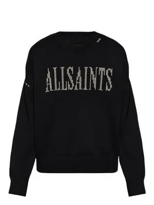 ALLSAINTS Pullover With Embellished Logo - Black