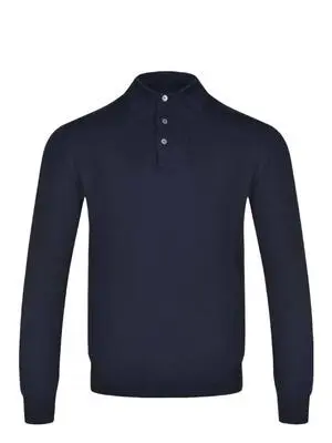 Tagliatore Palmer Long-sleeved Knitted Polo Shirt - Black