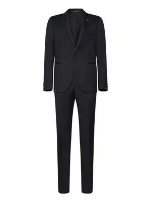 Tagliatore Peak-lapel Suit - Black