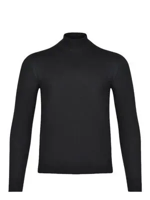 Tagliatore High Neck Knitted Jumper With Ribbed Details - Black