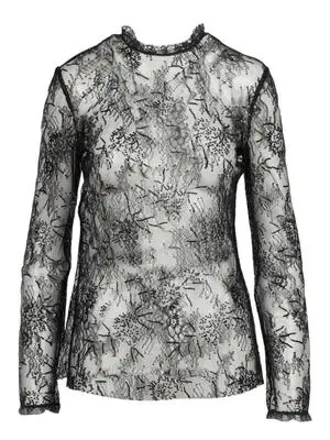 Alberta Ferretti Long Sleeve Lace Cover-up - Gray