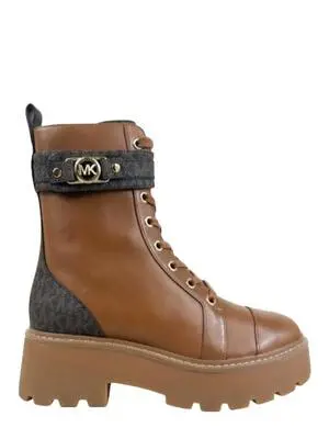 Michael Kors Lace-up Ankle Boots With Logo Detailing - Brown