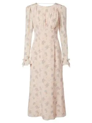 ALESSANDRA RICH Alessandra Rich Floral Open-Back Silk Midi Dress