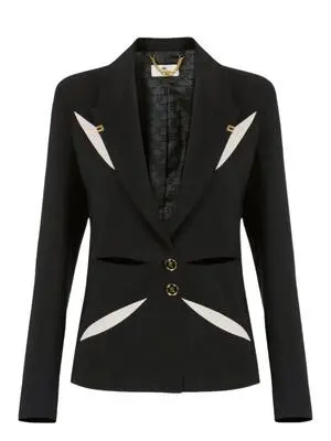 Elisabetta Franchi Blazer With Openwork Details - Black