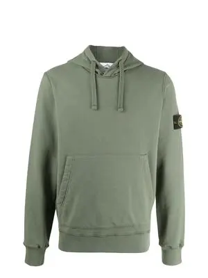 Stone Island Compass Garment-dyed Hoodie - Sage