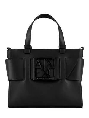 Armani Exchange Logo Structured Tote - Black
